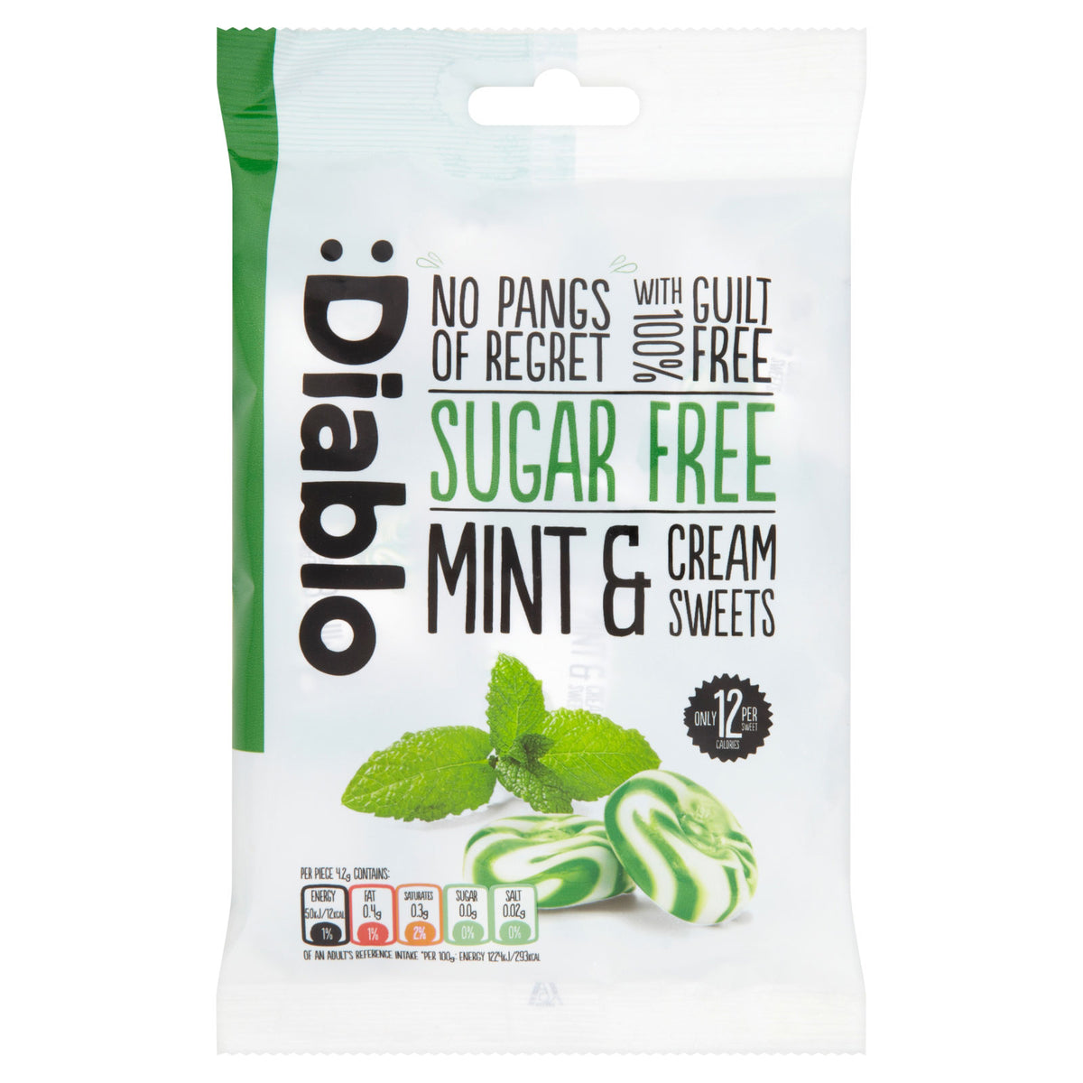 DIABLO Sugar Free SWEETS MINT & CREAM 75gm — first4health