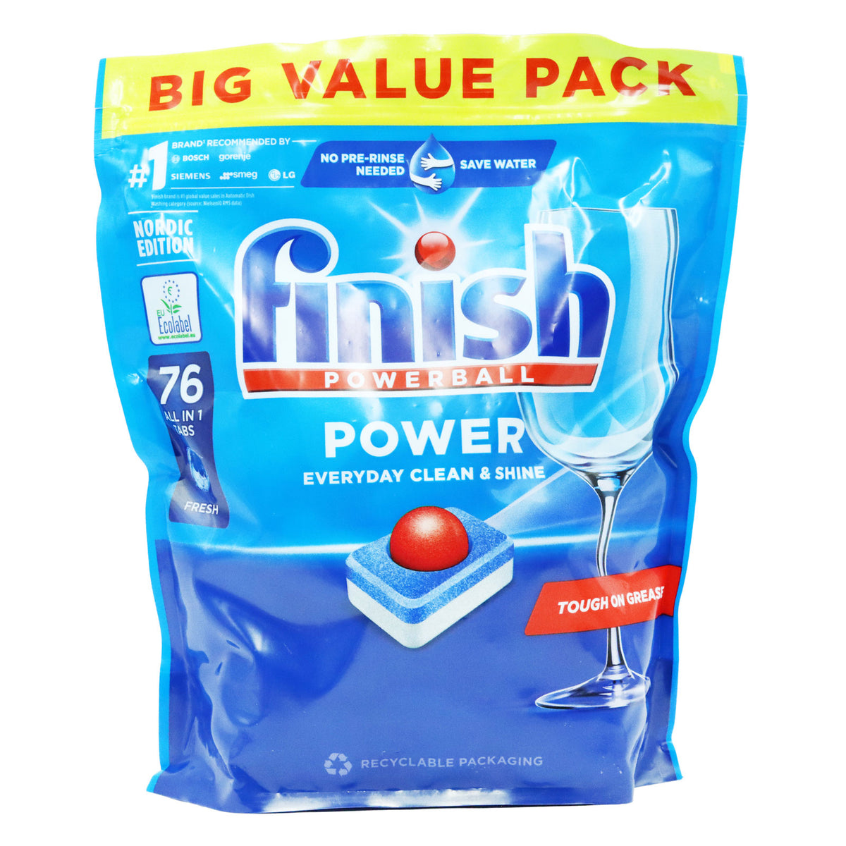 Finish Power All in One Regular Dishwashing Tablets 76's - Dishwasher ...