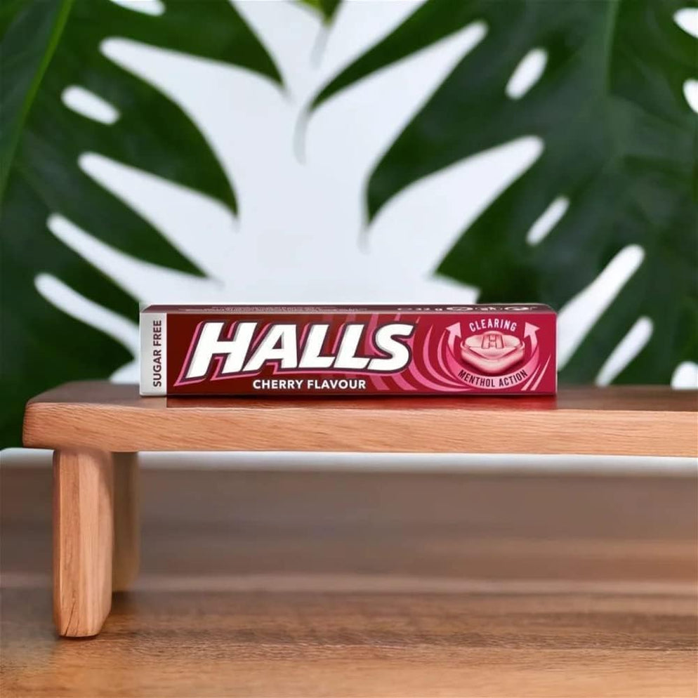 Halls Sugar Free Cherry Flavour with Clearing Menthol Action Sweets 32 ...