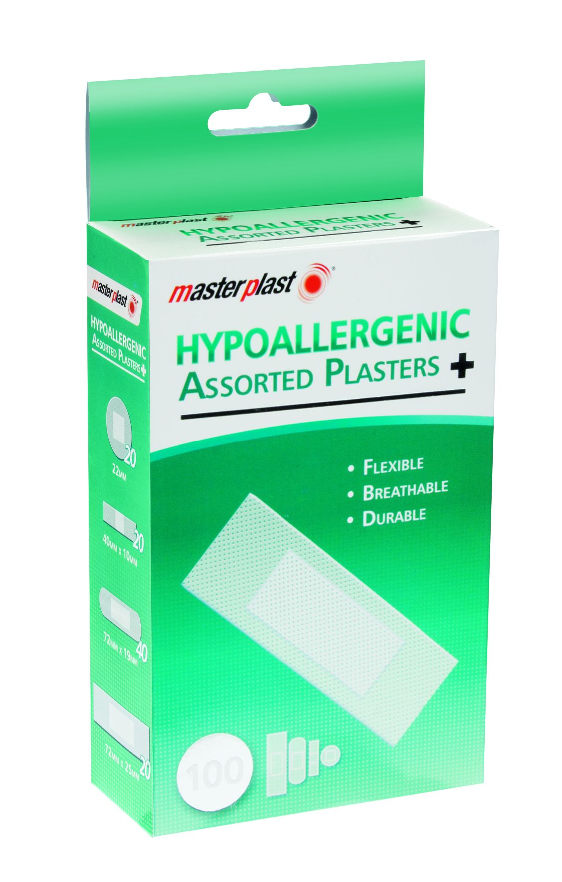 Master Plast Hypoallergenic Plasters – 100 Pack — first4health