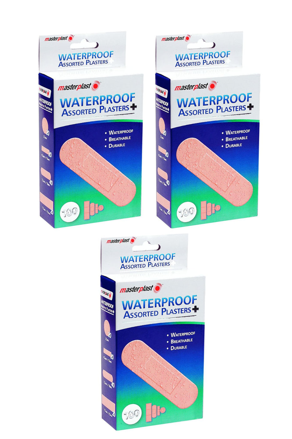 Master Plast Waterproof Plasters – 100 Pack — first4health