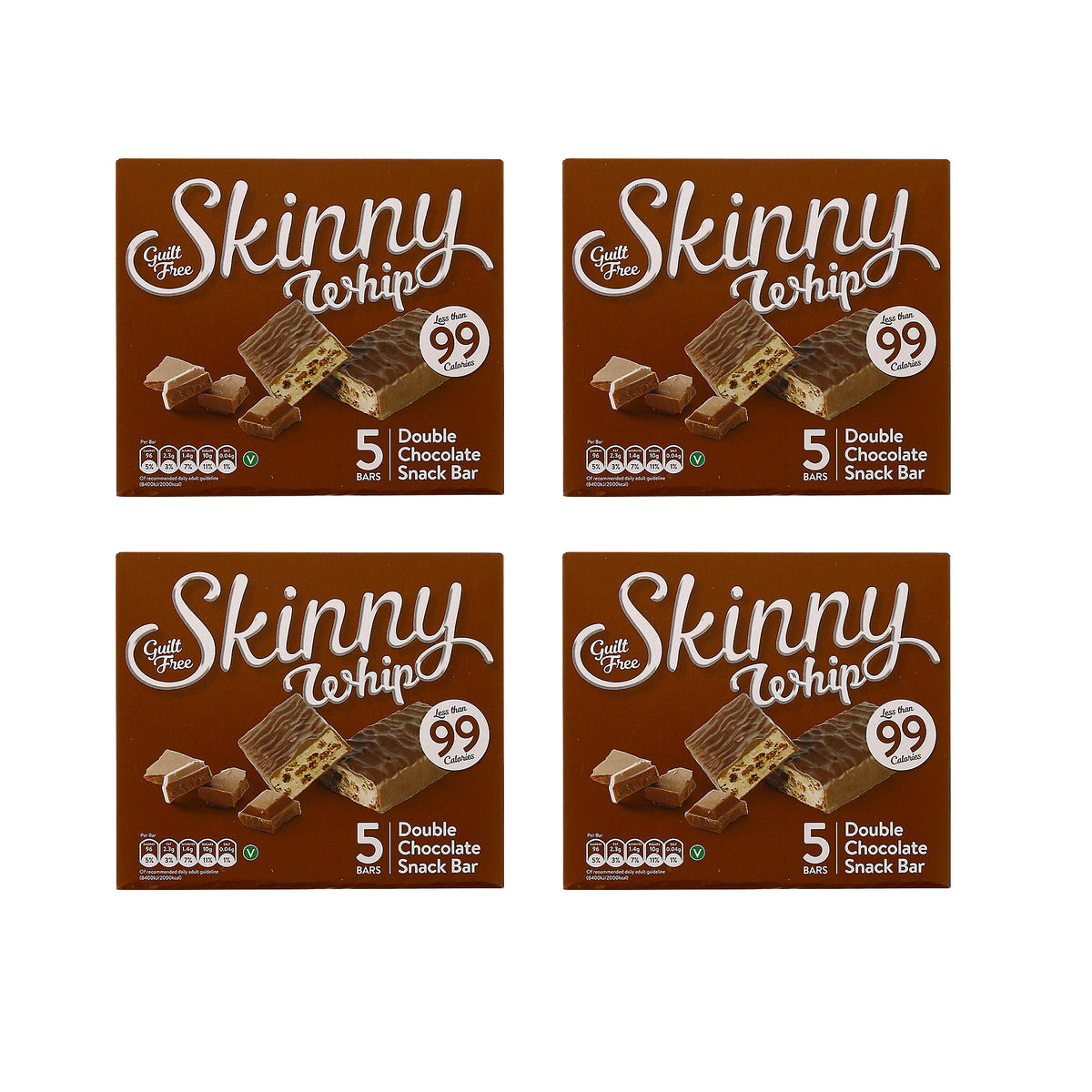 New Skinny Whip Snack bars less than 99 Calories (Double Chocolate, 4 ...