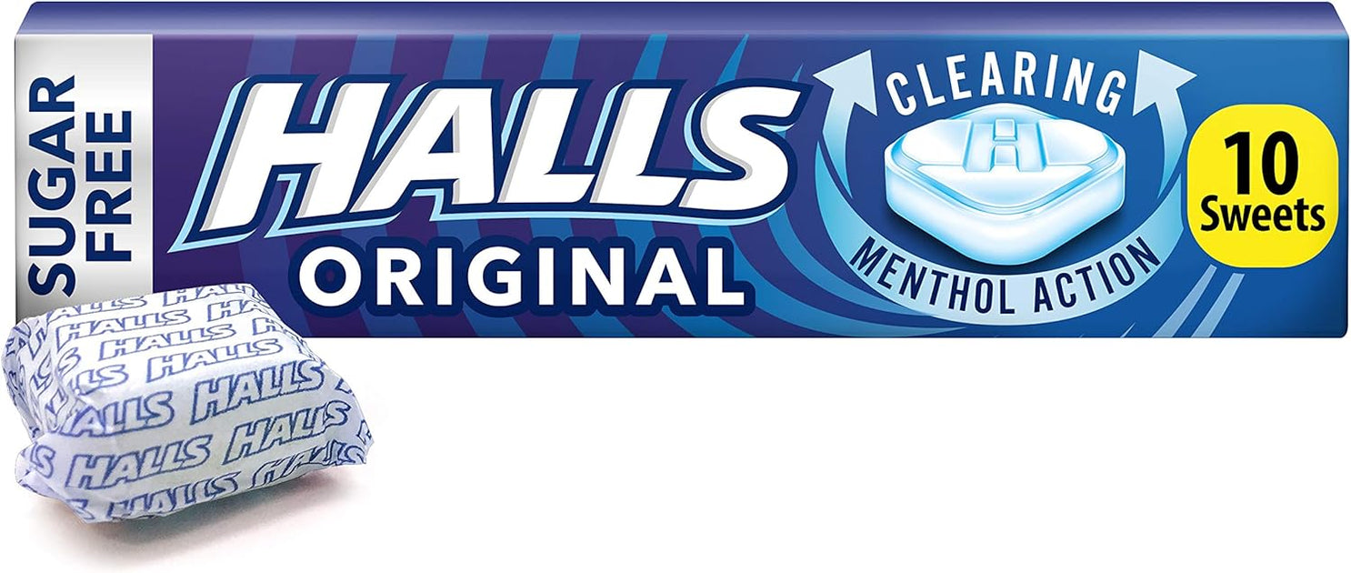 Halls Sugar Free Original Flavour with Clearing Menthol Action Sweets ...
