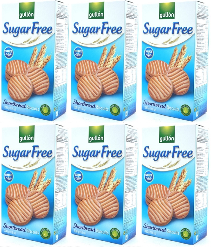 Gullon Shortbread Sugar Free Biscuits 330g x 6 — first4health