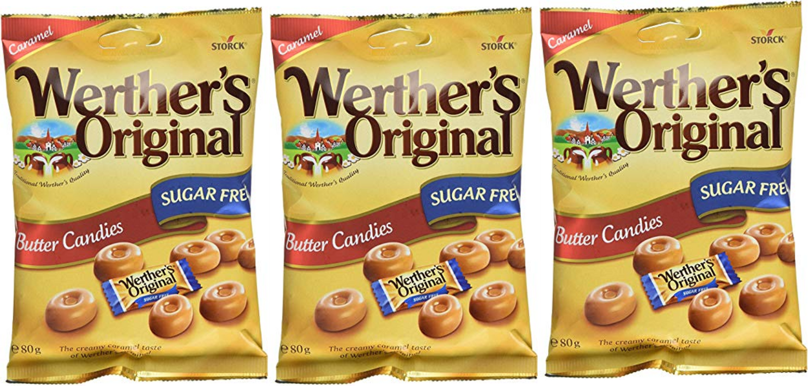 Werther's Original Butter Candies Sugar Free Sweets 80g X 3 Packs ...